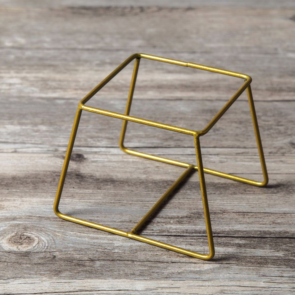 Square Trapezoidal Ceramic Potted Fleshy Desktop Iron Flower Iron Frame ...