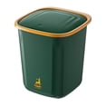 Square Trash Can with Lid, Thickened Plastic Garbage Bin Wastebasket ...
