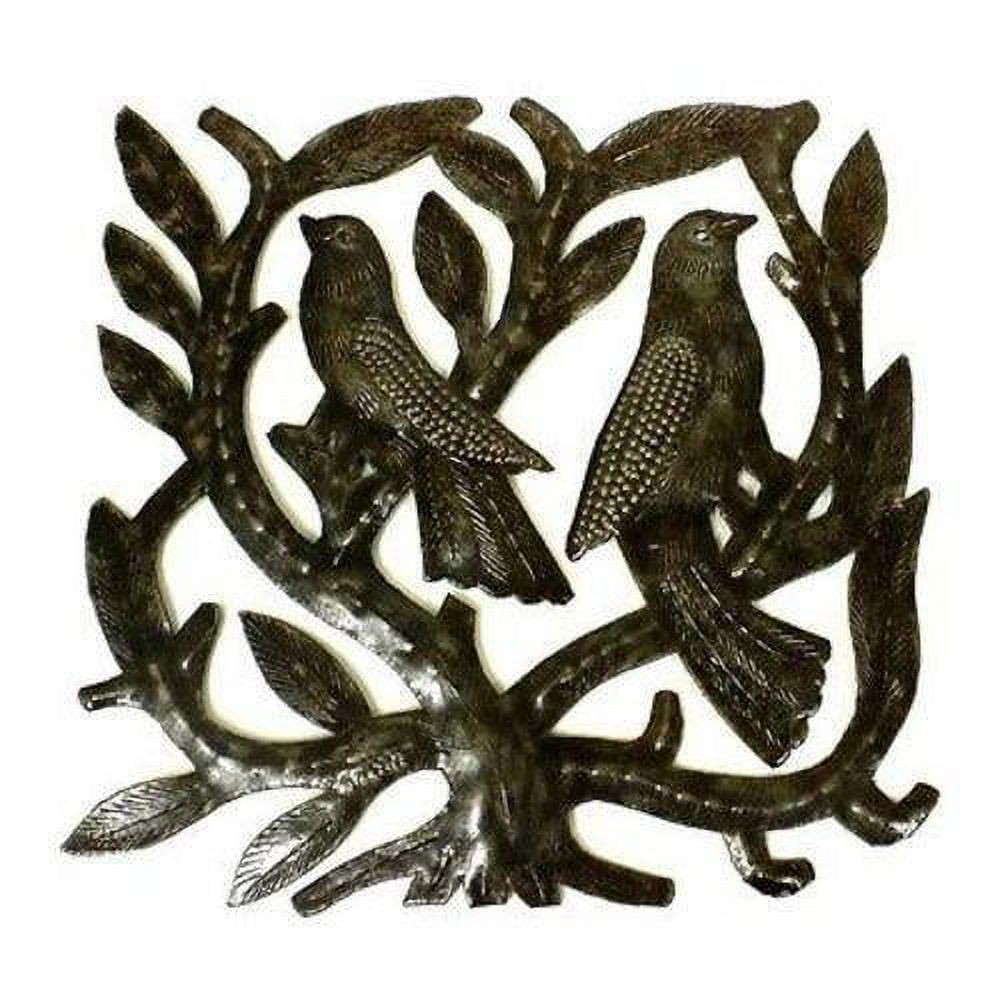 Square Tree of Life with Birds Haitian Steel Drum Wall Art - Walmart.com