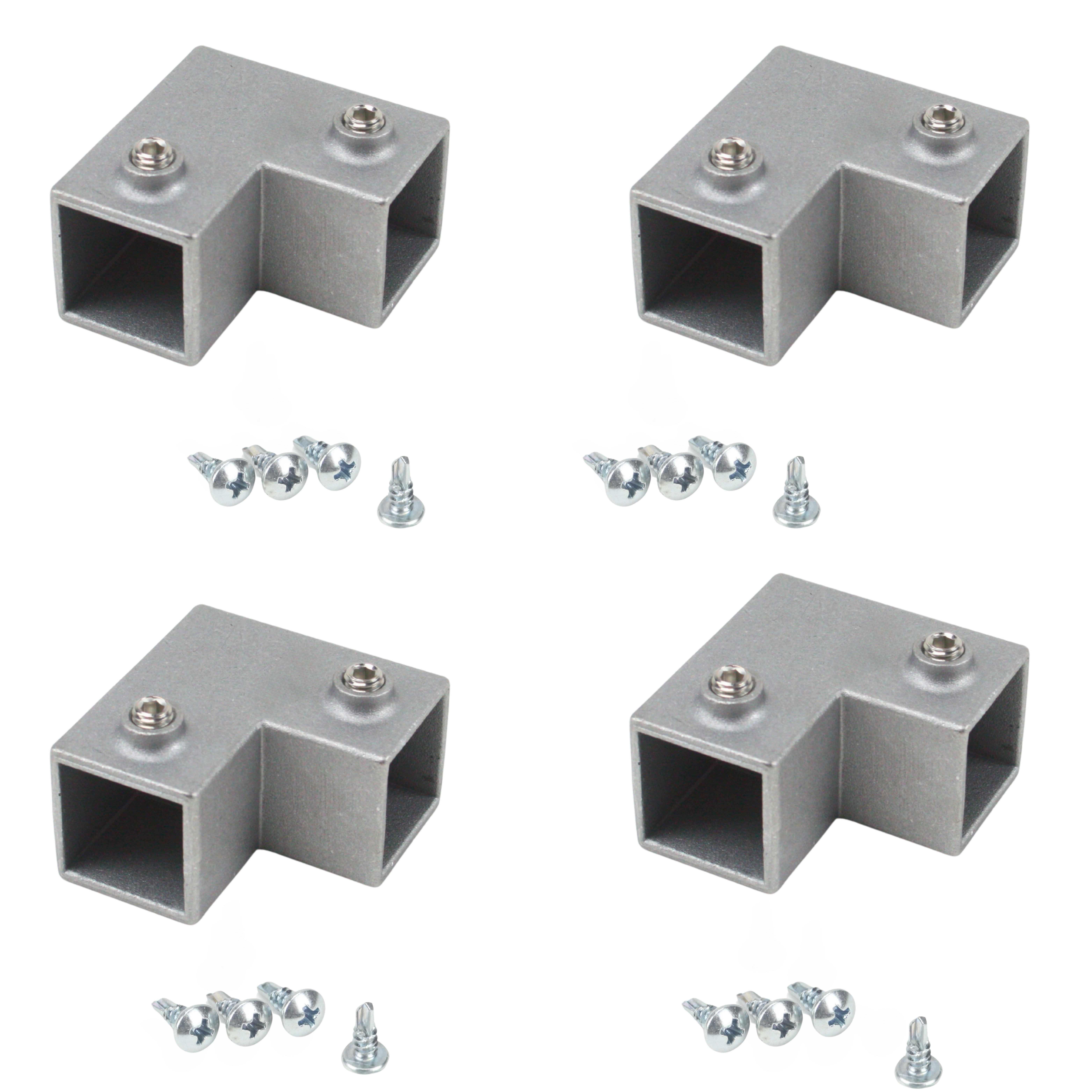 Square Tube Metal Frame Connectors, 90 Degree Angle; 4 Pack; For 1 ...