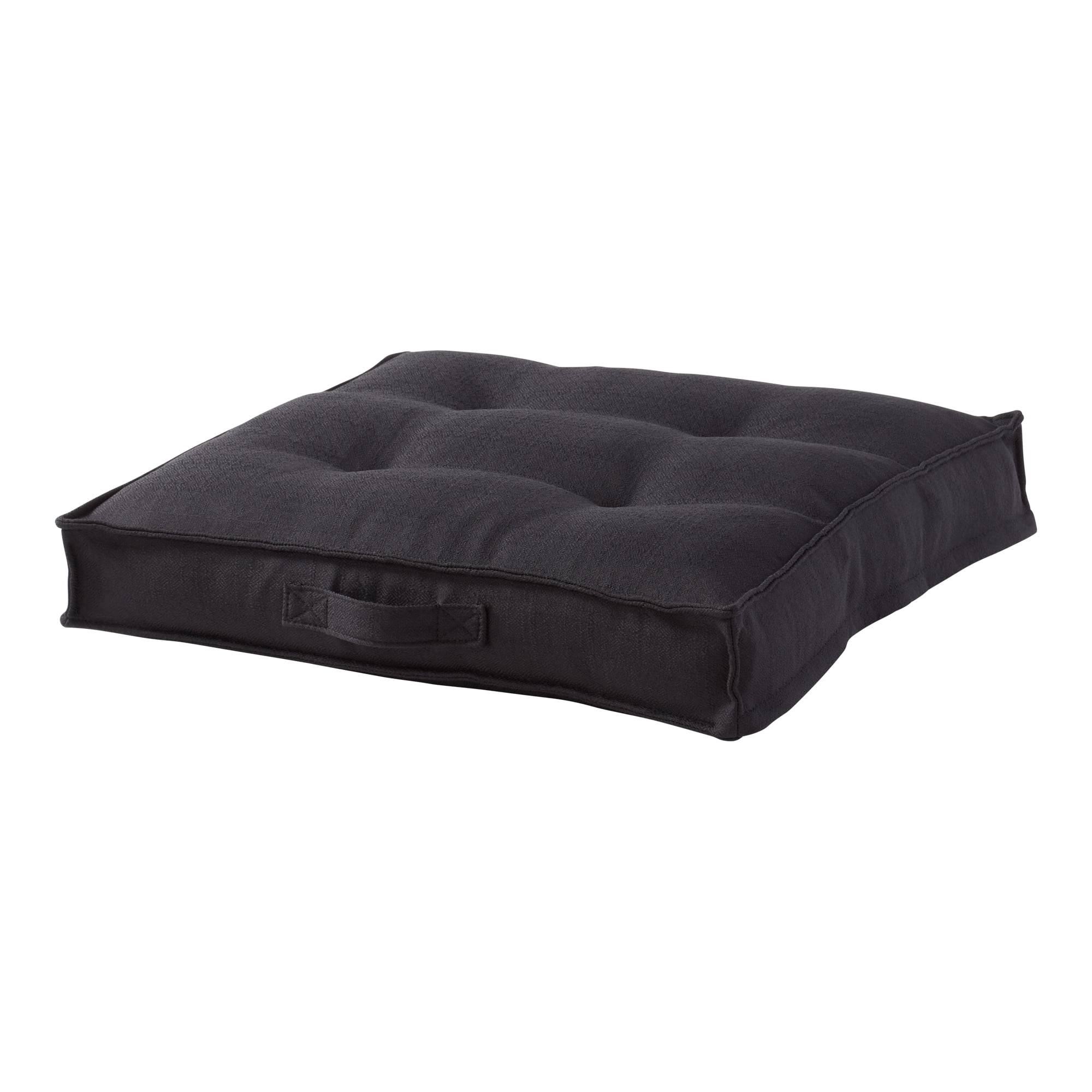 Square Tufted Floor Pillow - Black - Large (40 in.) - Walmart.com
