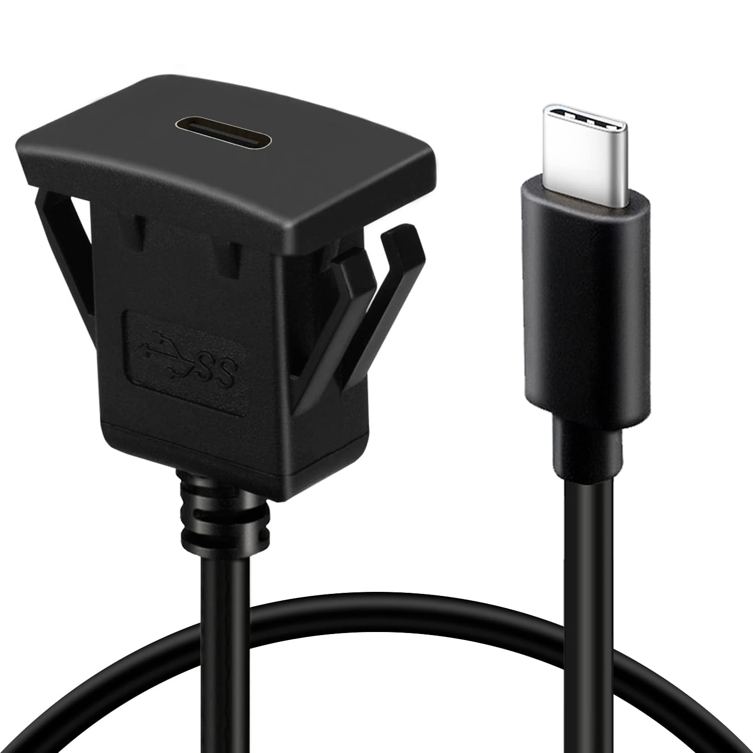 Square Type C 3.1 Car Flush Mount Cable USB C 3.1 Panel Mount Male to ...