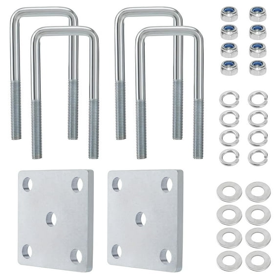 Square U Bolt Kit for Boat Trailer Axle Leaf Springs, Trailer Leaf ...