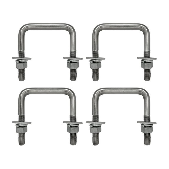 Square U Bolt with Hardware for Boat Trailer, Galvanized Steel, 1/2 ...