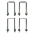 Square U Bolts with Hardware for Boat Trailer, Electro-Galvanized Steel, 1/2" Diameter x 2-1/8 ...