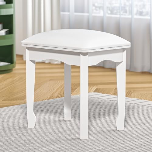 Square Vanity Stool Chair, High Elastic Cotton Makeup Bench, Modern ...