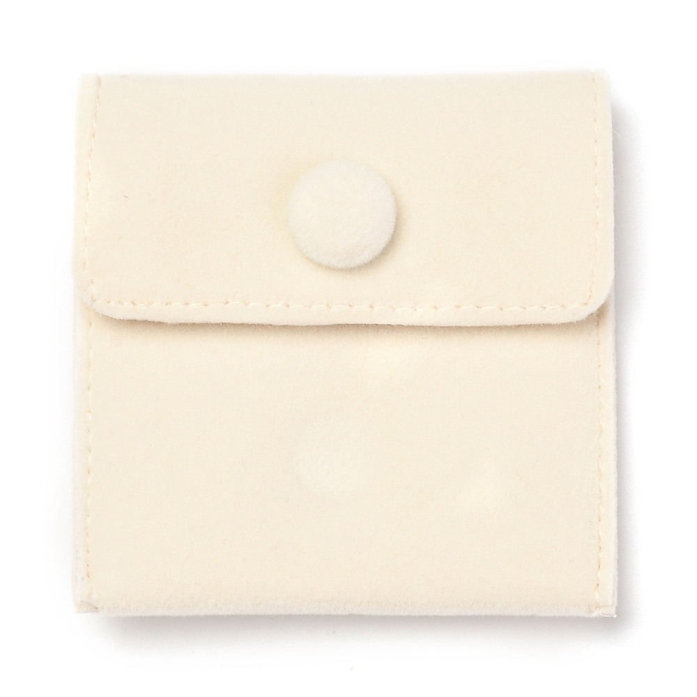 Square Velvet Jewelry Bags with Snap Fastener PapayaWhip 6.7~7.3x6.7~7 ...