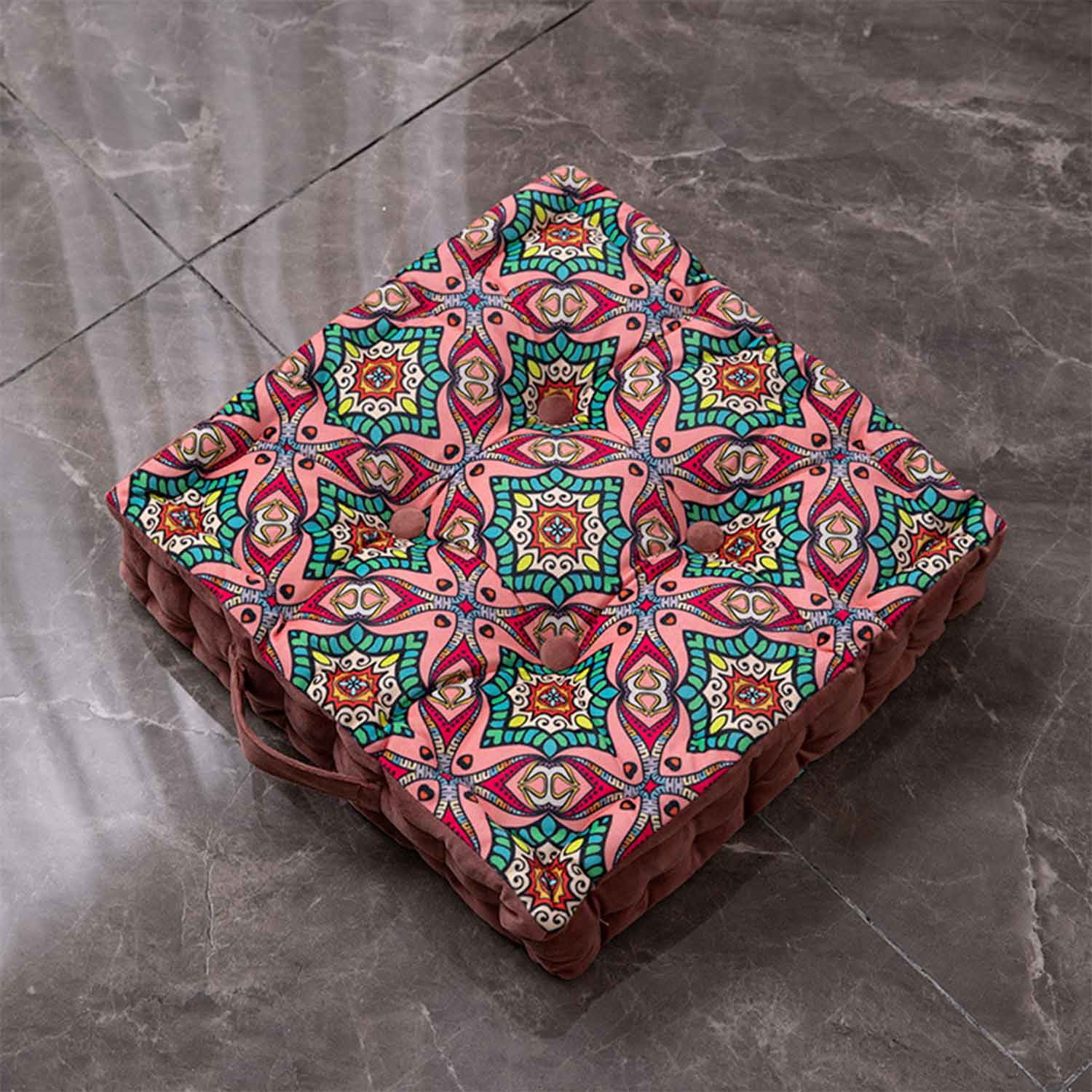 Square Velvet Printing Floor Pillow, Meditation Floor Pillow Thicken ...