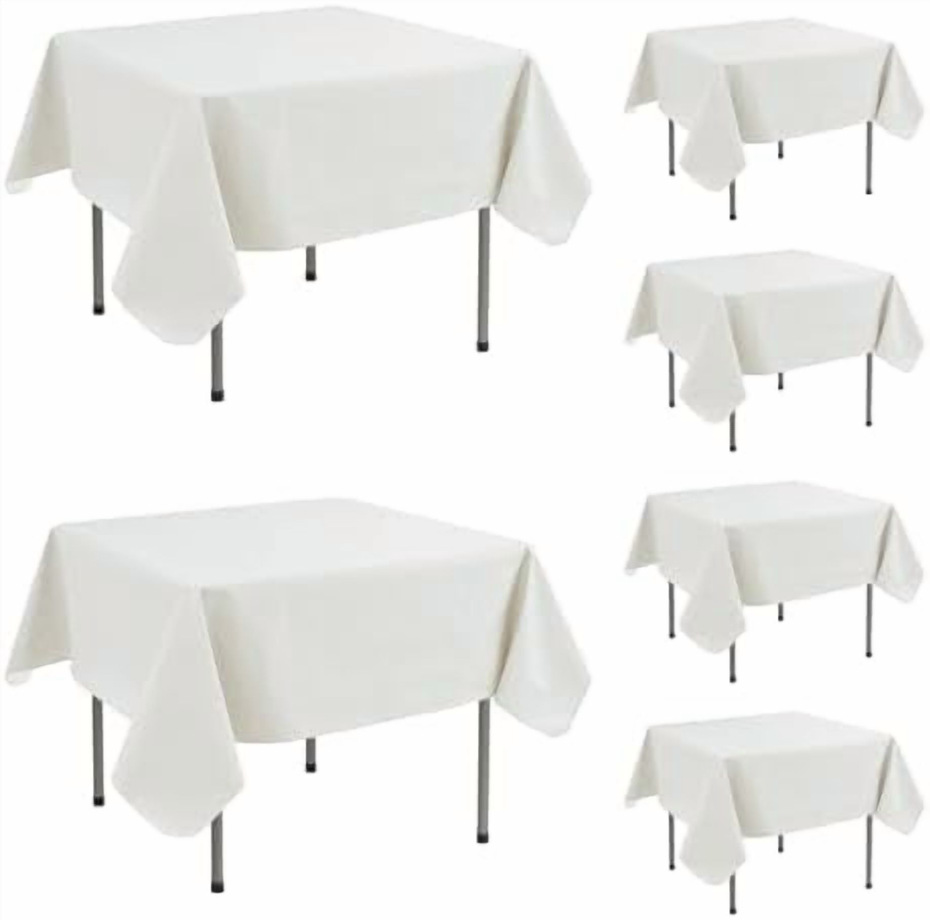 Square Vinyl Tablecloth with Flannel Backing-6 Pack Ivory 54x54 Inch ...
