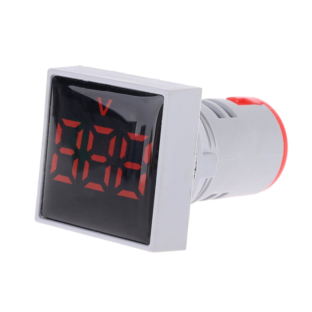 22mm Square Voltmeter AC 20-500V Volt Meter Panel LED Digital Voltage ...