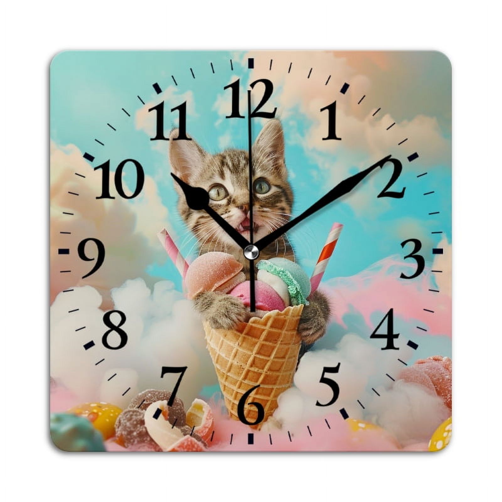 Non-Ticking Silent Wall Clocks Battery Operated Personalized Decor ...