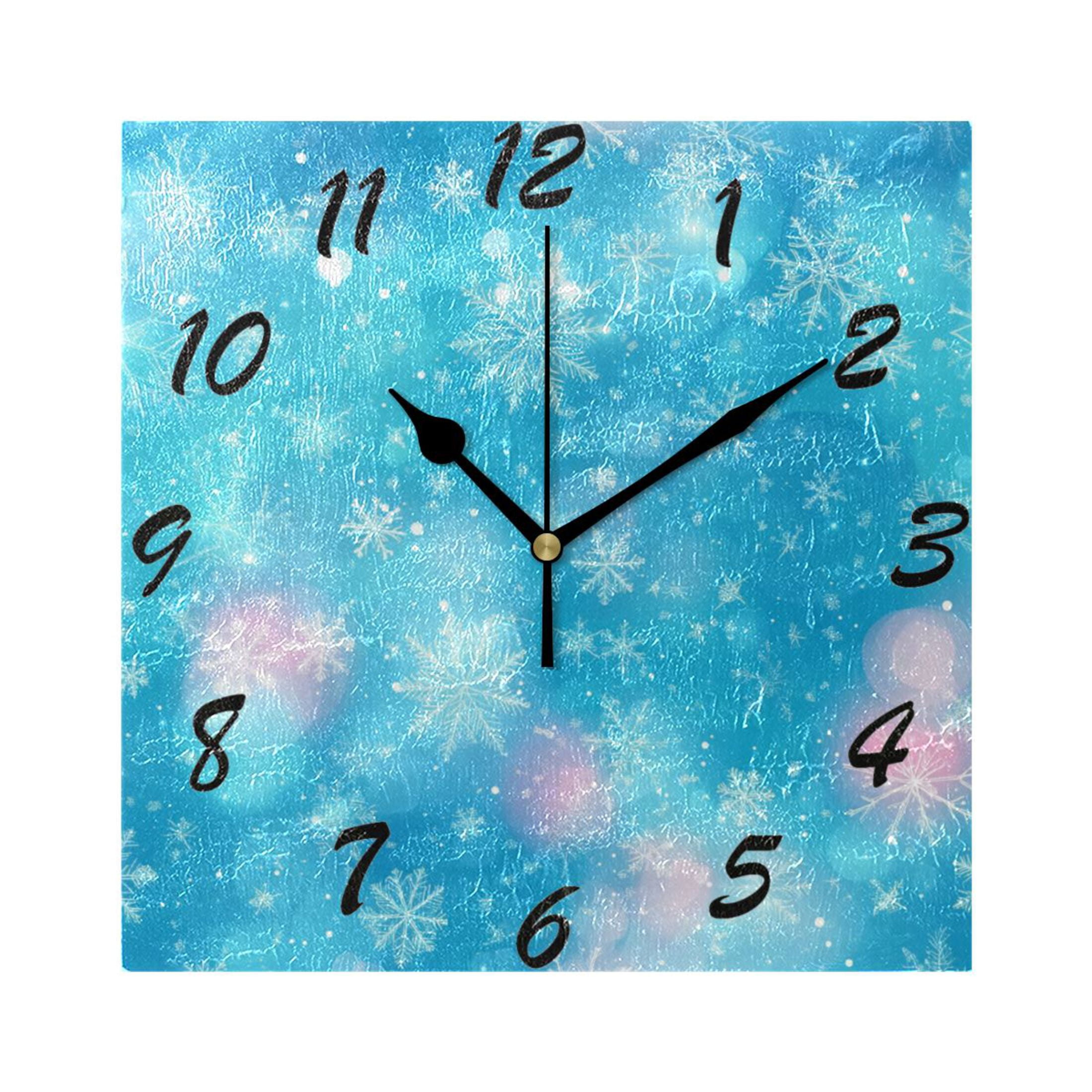 Square Wall Clock Silent Non-Ticking Battery Operated Retro 7.78" Clock ...