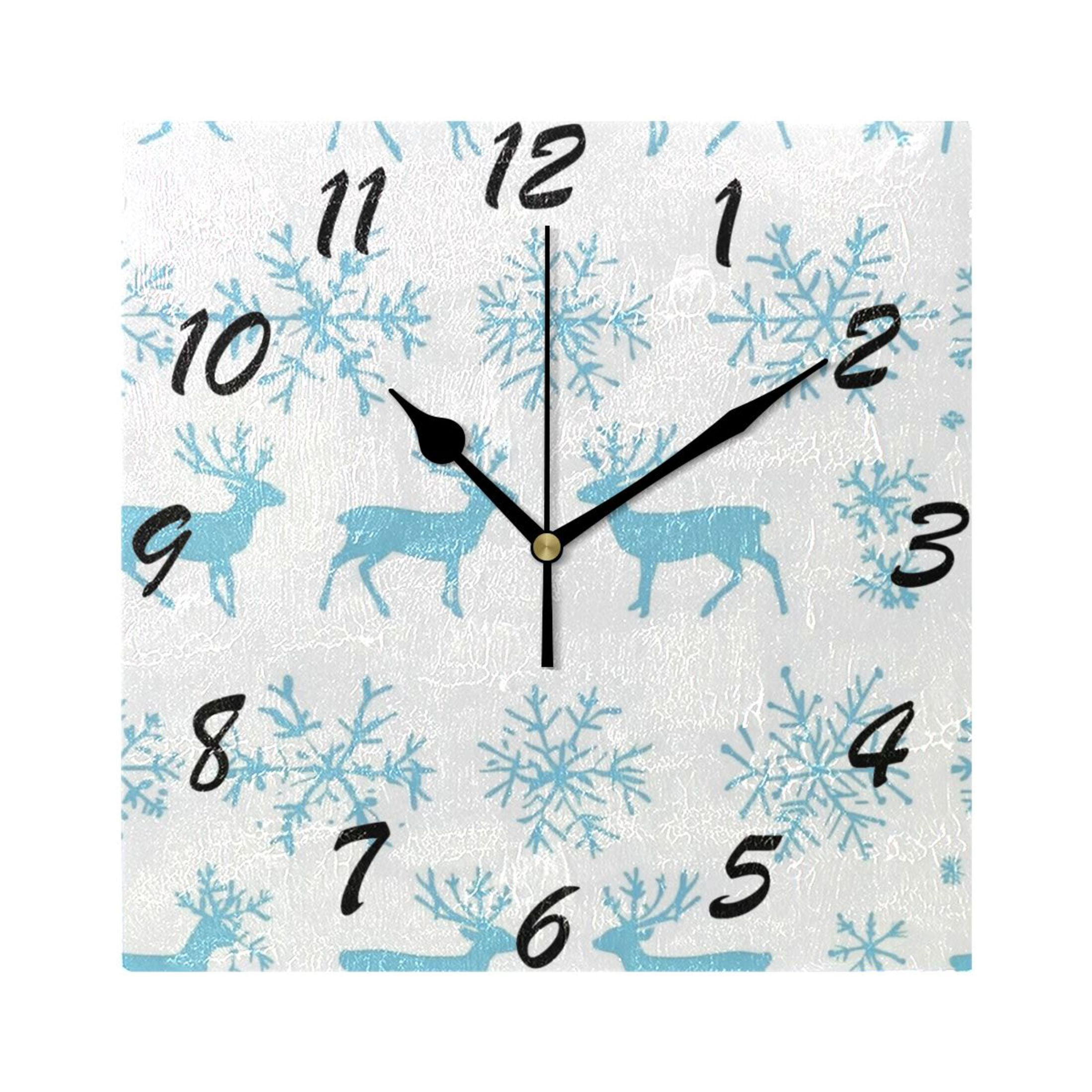 Square Wall Clock Silent Non-Ticking Battery Operated Retro 7.78" Clock ...