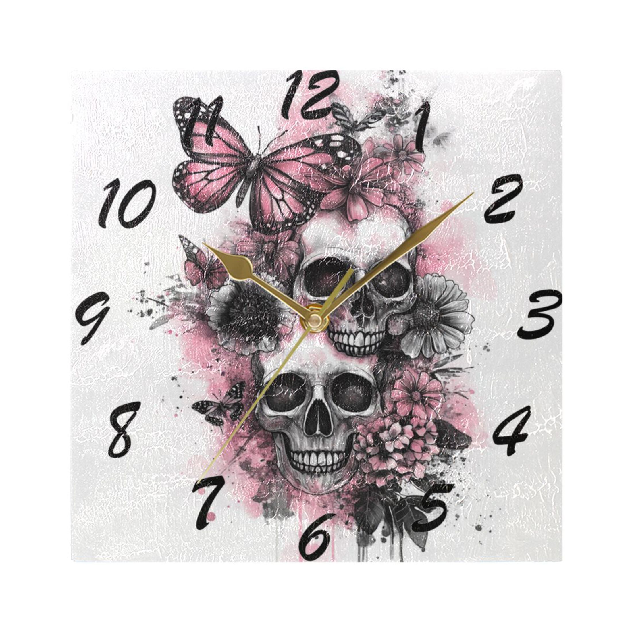 Square Wall Clock Silent Non-Ticking Battery Operated Retro 7.78" Clock ...