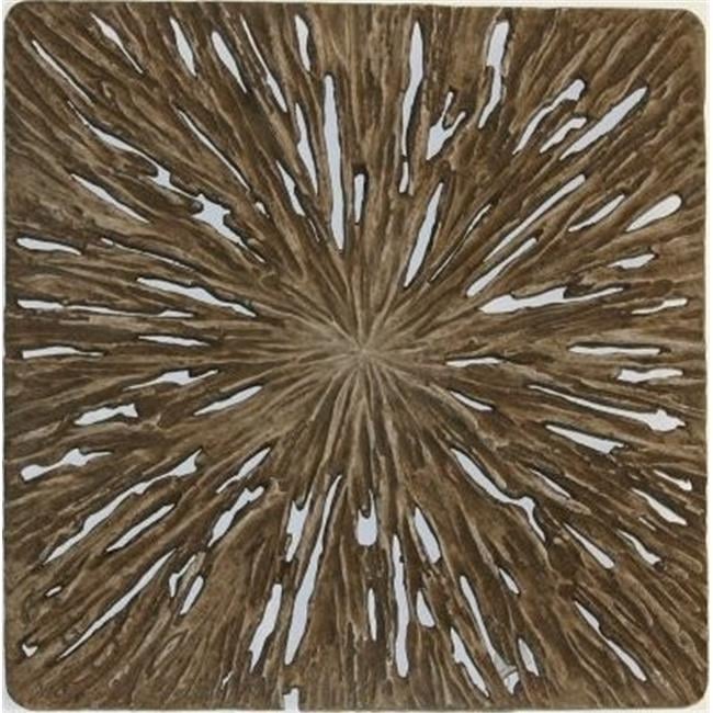 Square Wall Decor Rotten Wood Finish 19 in. x 19 in. x 2 in. -Pack of 2 ...