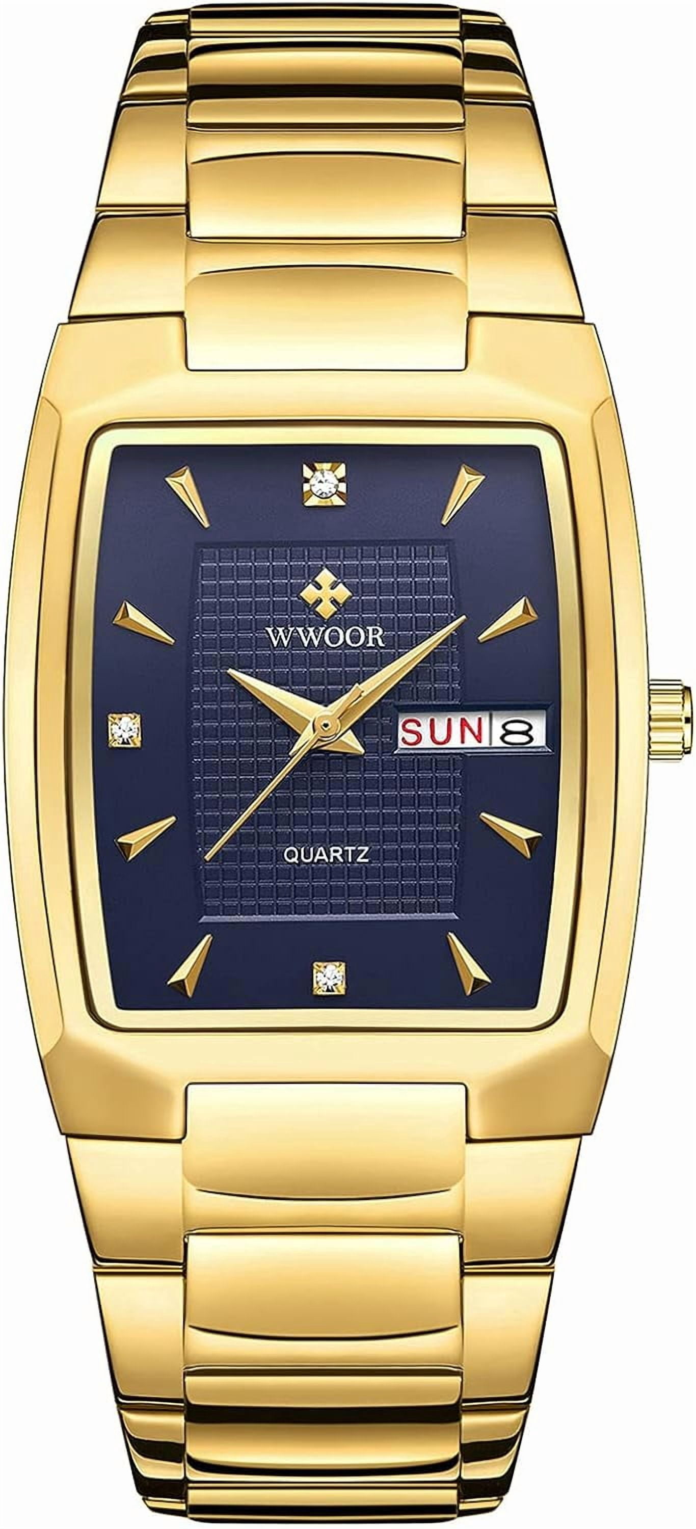 Square Watches for Men Stainless Steel Mens Square Watch with Date ...