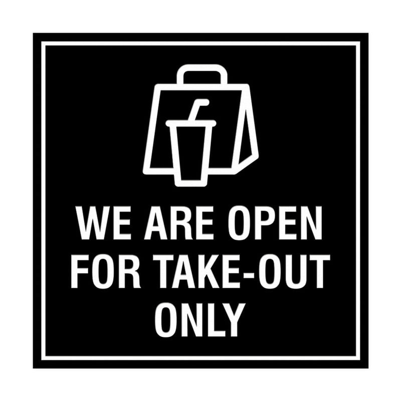 Square We Are Open For Take Out Only Sign Metal Signs 12 Inch Rust Free ...