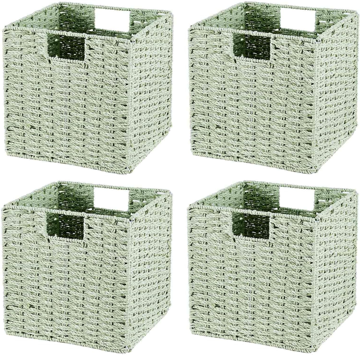 Square Wicker Storage Baskets for Shelves Pantry Baskets Organizing ...