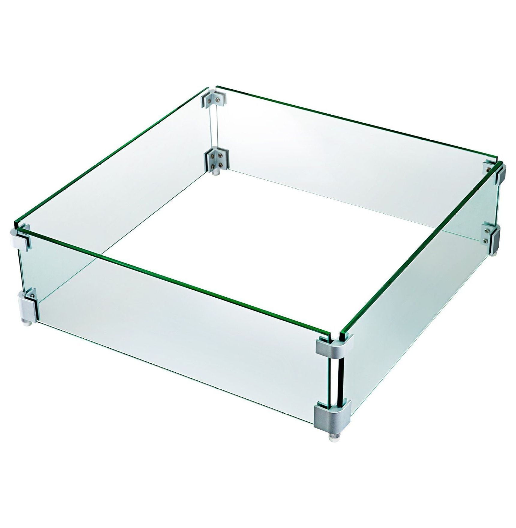 Square Wind Guard, 19" x 19" x 6" Glass Flame Guard, Fire Wind Guard ...