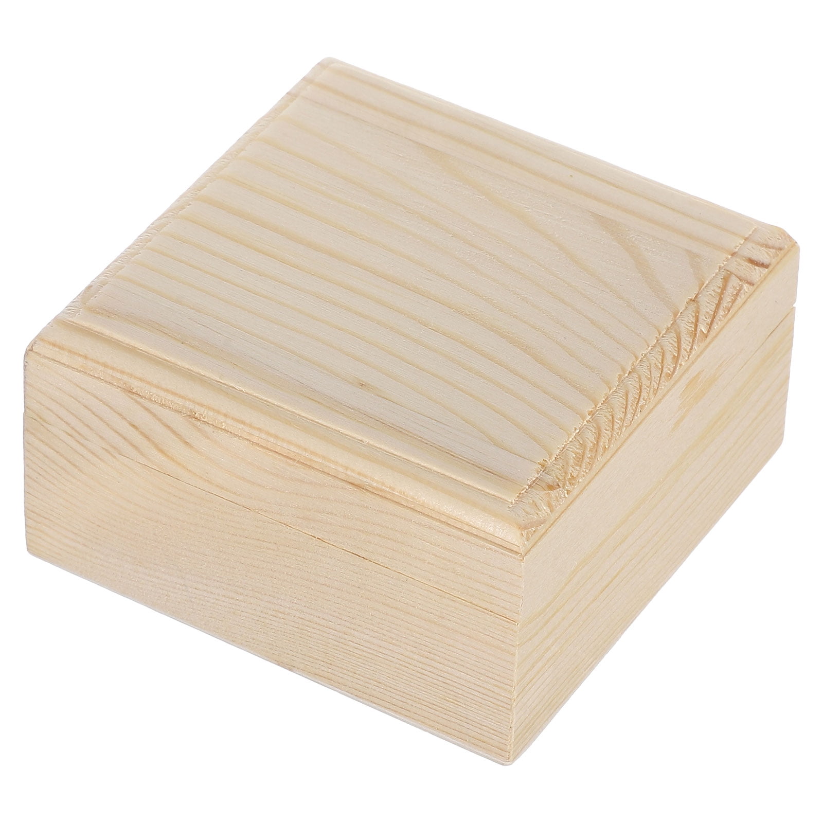 Square Wood Box With Magnetic Lid Jewelry Keepsake Box Wooden Container ...