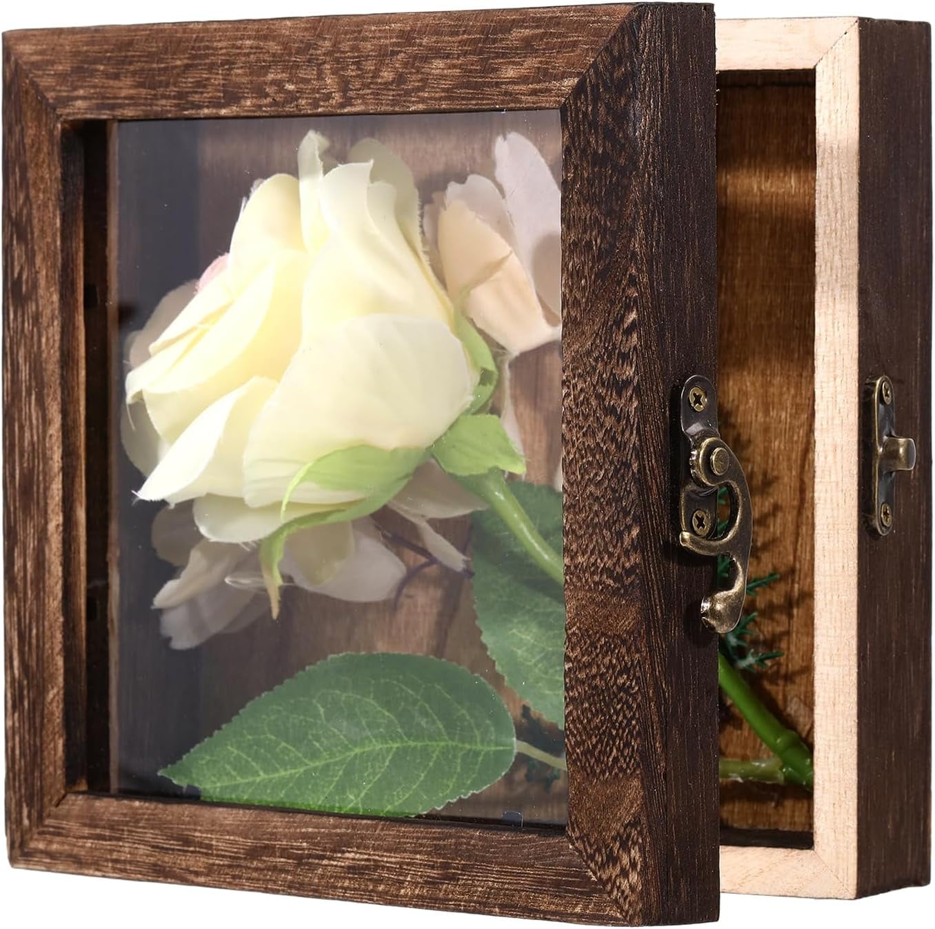 Square Wood Insect Display Case with White EVA Foam Mat Inside Flap ...