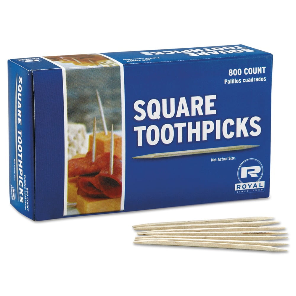 Square Wood Toothpicks 2 3/4", Natural, 800/Box, 24 Boxes/Carton ...