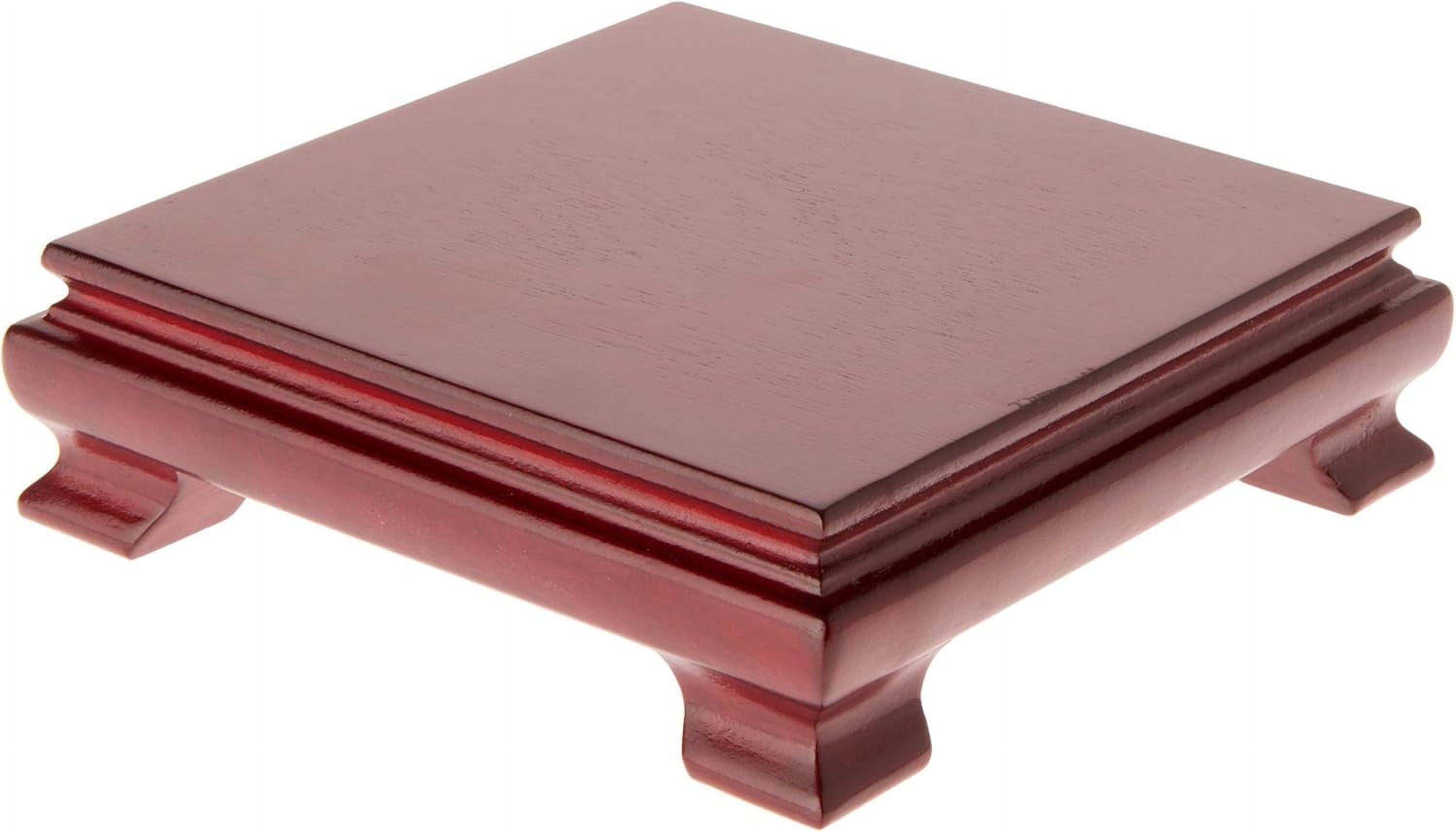 Square Wood Veneer Footed Display Base, 5.5" W x 5.5" D x 1.5" H (5" x ...