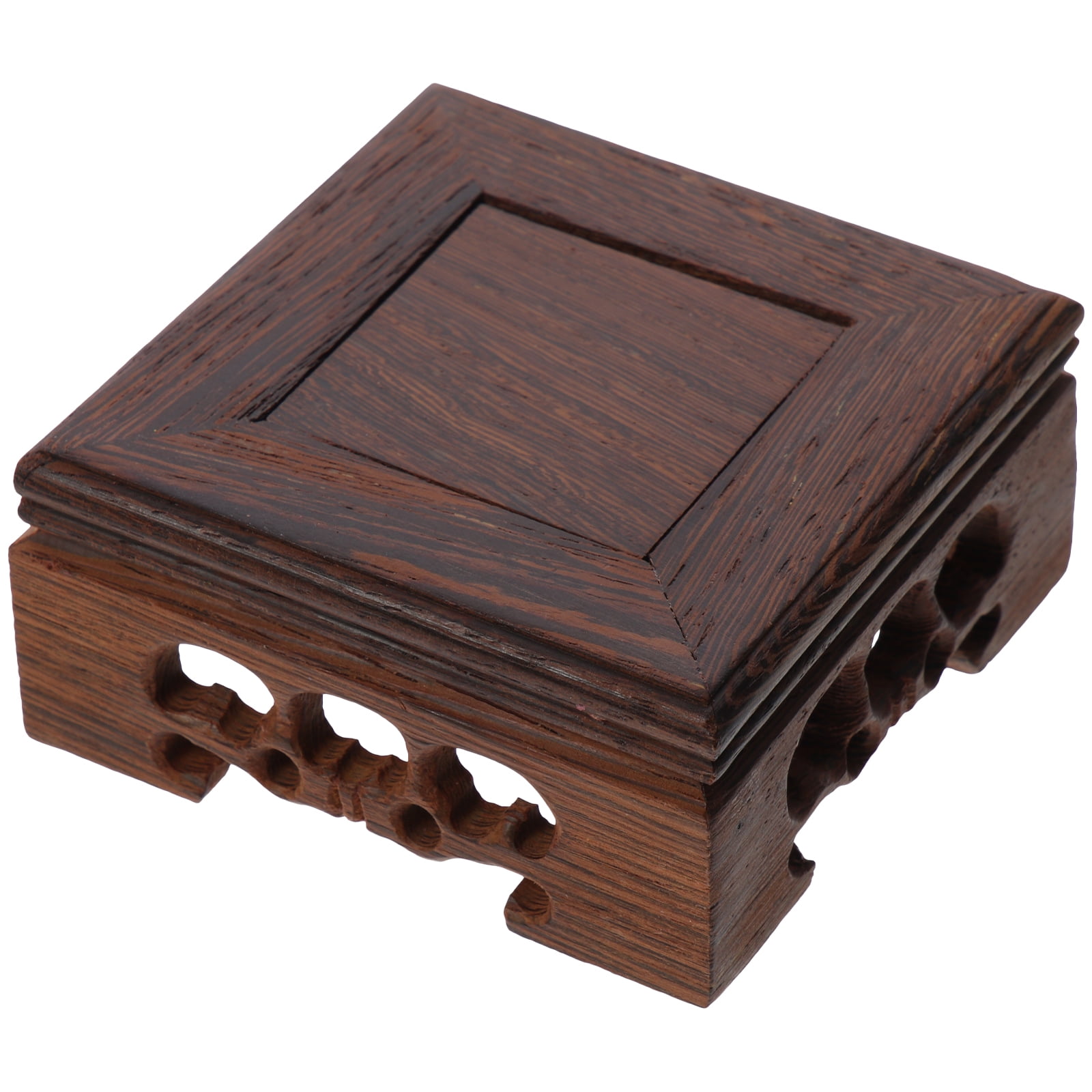 Square Wooden Base Crafts Adornment Display Stand Planter Riser ...