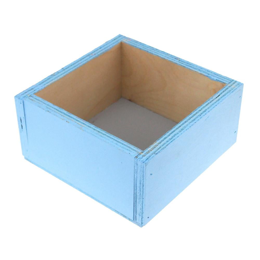 Square Wooden Crate, 6-Inch x 6-Inch, Blue - Walmart.com
