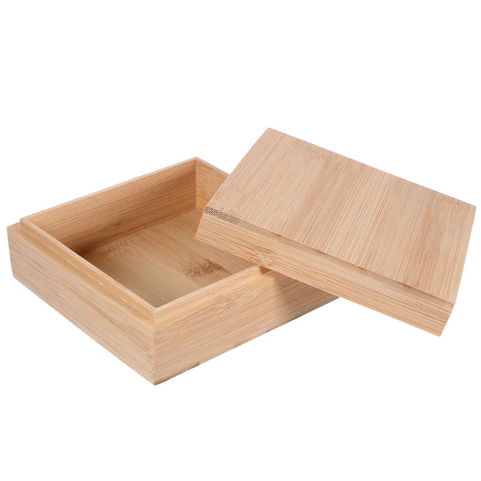 Square Wooden Storage Box Table Collapsible Lidded Bin with - Walmart.com