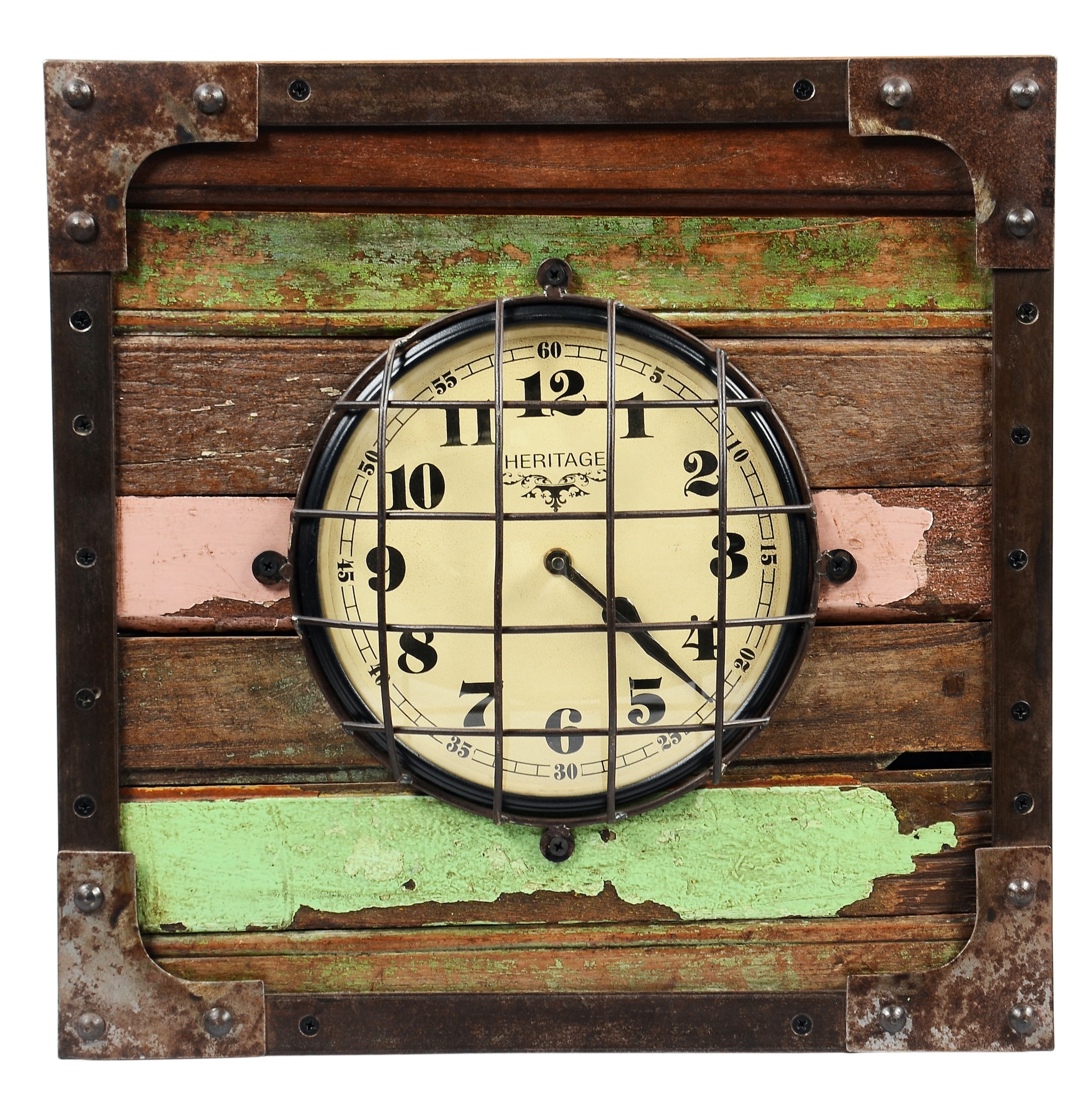 Square Wooden Wall Clock made from Reclaimed Wood - Walmart.com