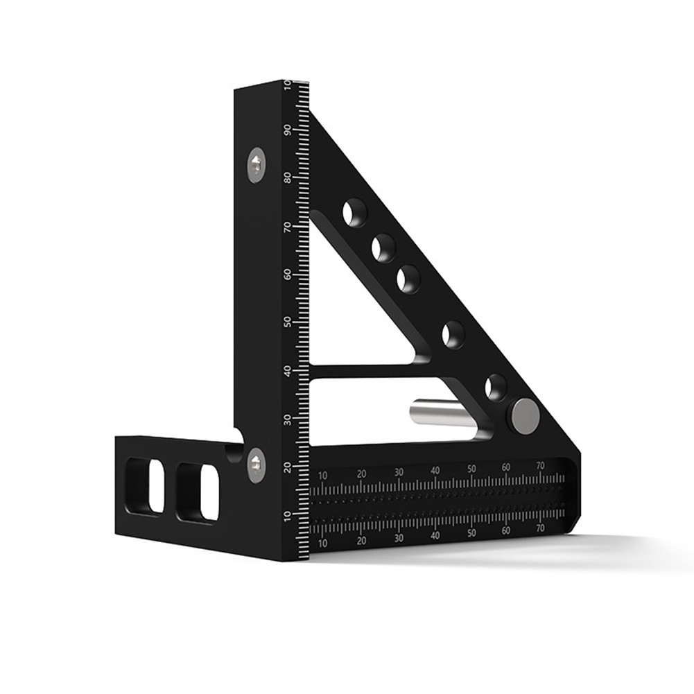 Square Woodworking Protractor, Aluminum Miter Triangle Ruler, 3D 45/90 ...