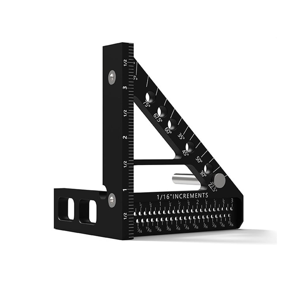 Square Woodworking Protractor Aluminum Miter Triangle Ruler 3D 45/90 ...