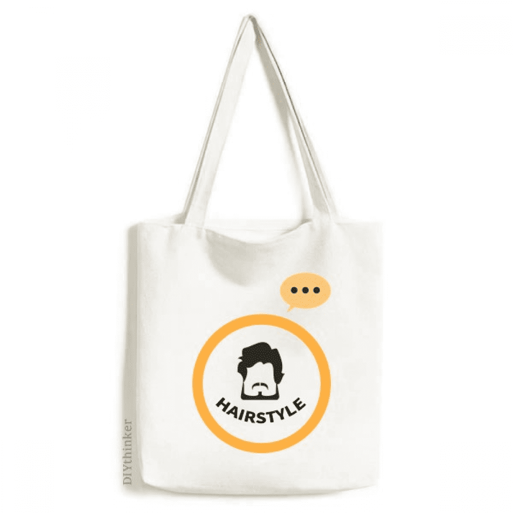 Square-haired Beard Hair Art Deco Fashion Expression Sack Canvas Tote ...