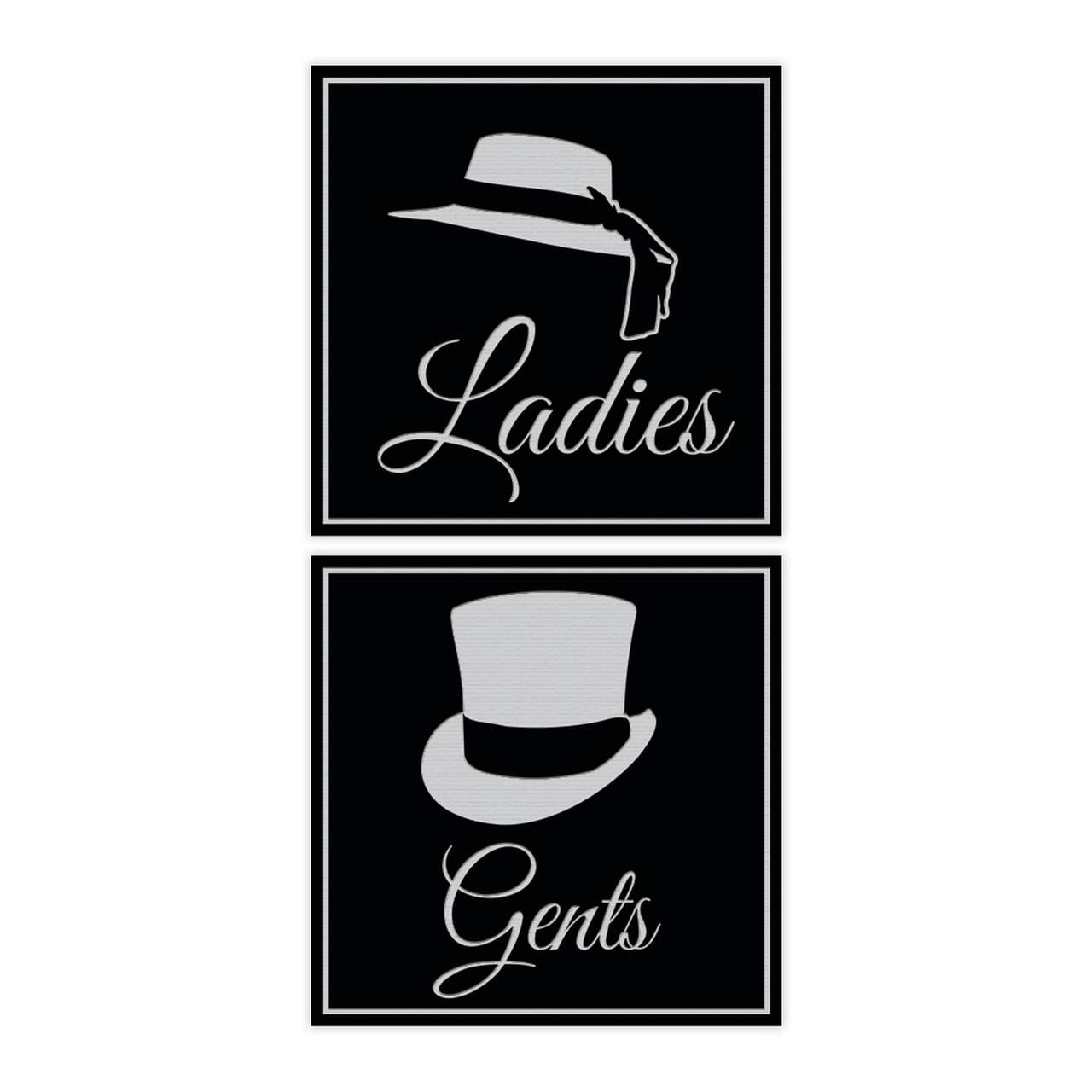 Square ladies and gents sign set (Black / Silver) - Large - Walmart.com