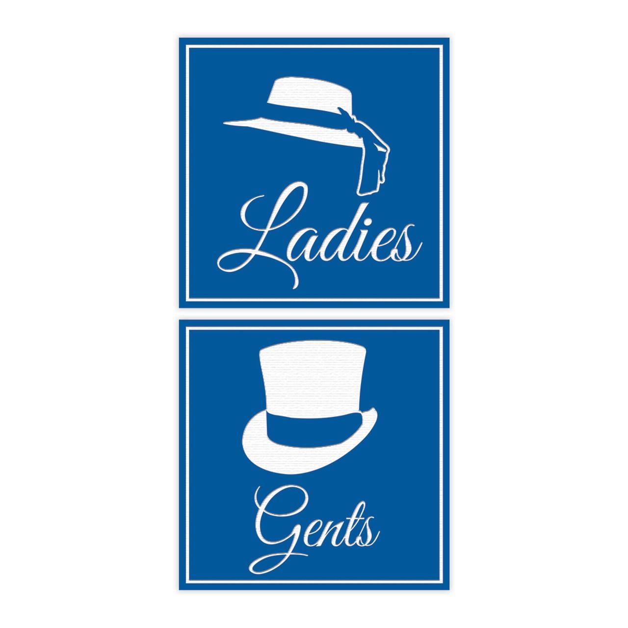 Square ladies and gents sign set (Blue) - Small - Walmart.com