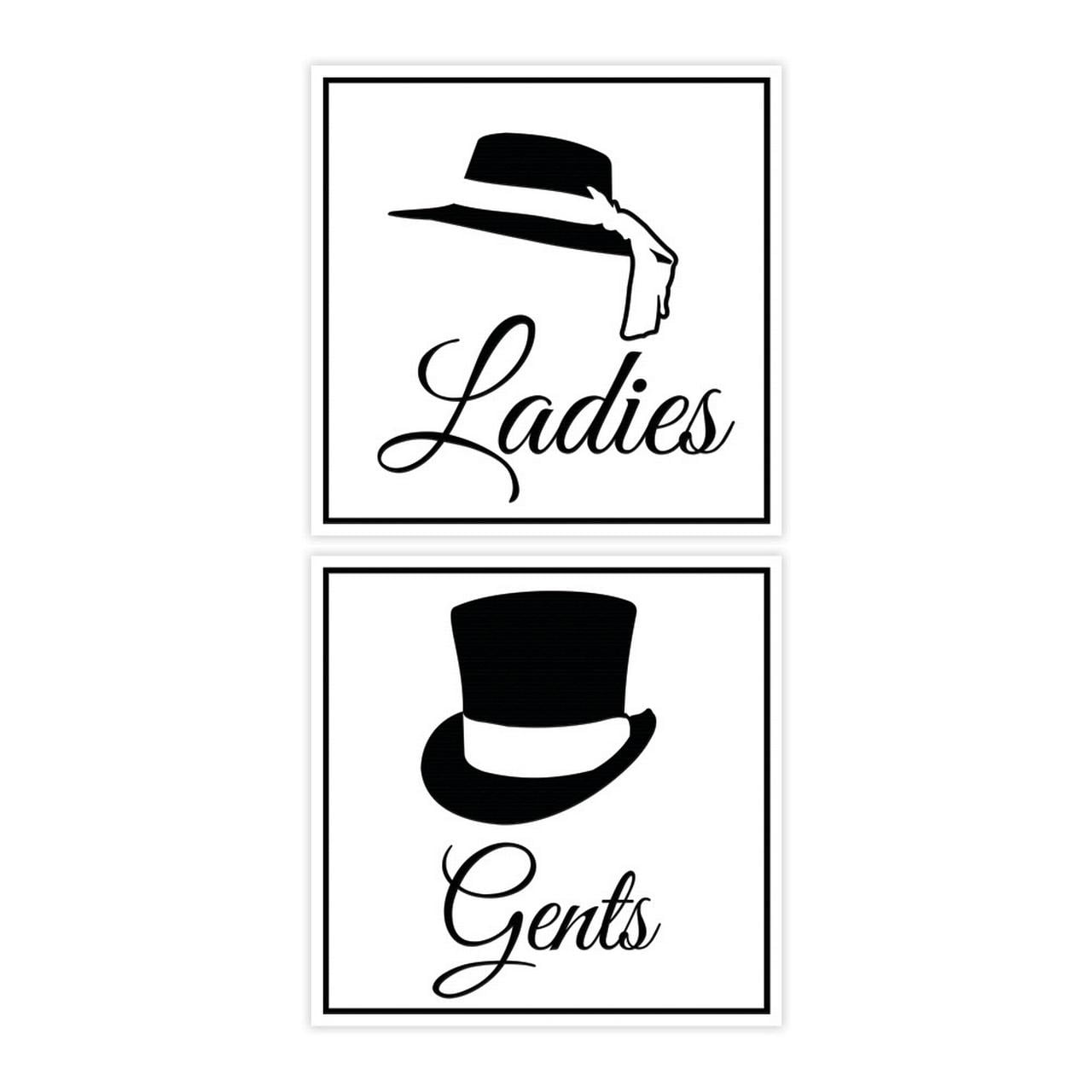 Square ladies and gents sign set (White) - Large - Walmart.com