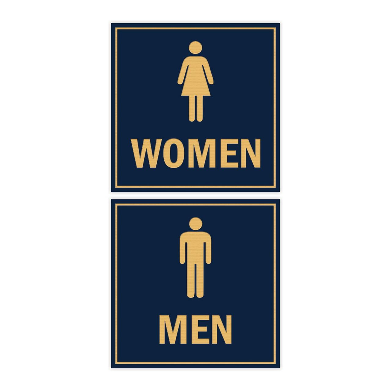 Square men women sign set (Navy Blue/Gold) - Medium - Walmart.com