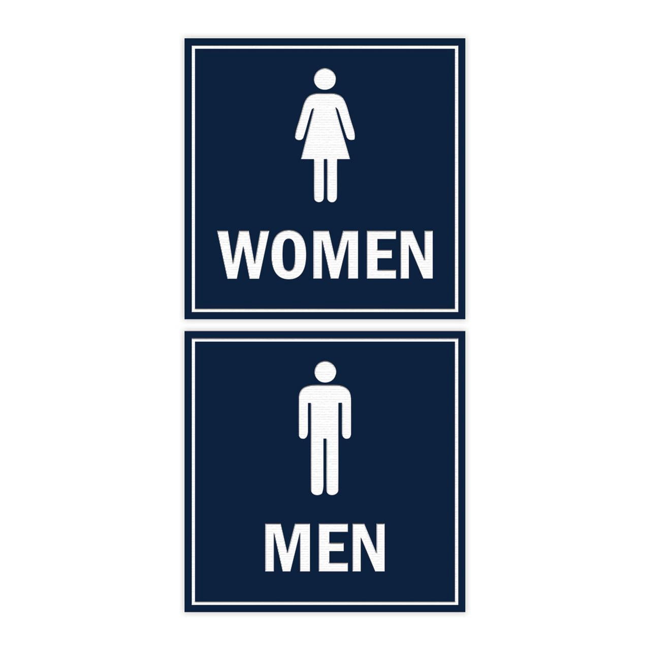 Square men women sign set (Navy Blue / White) - Medium - Walmart.com