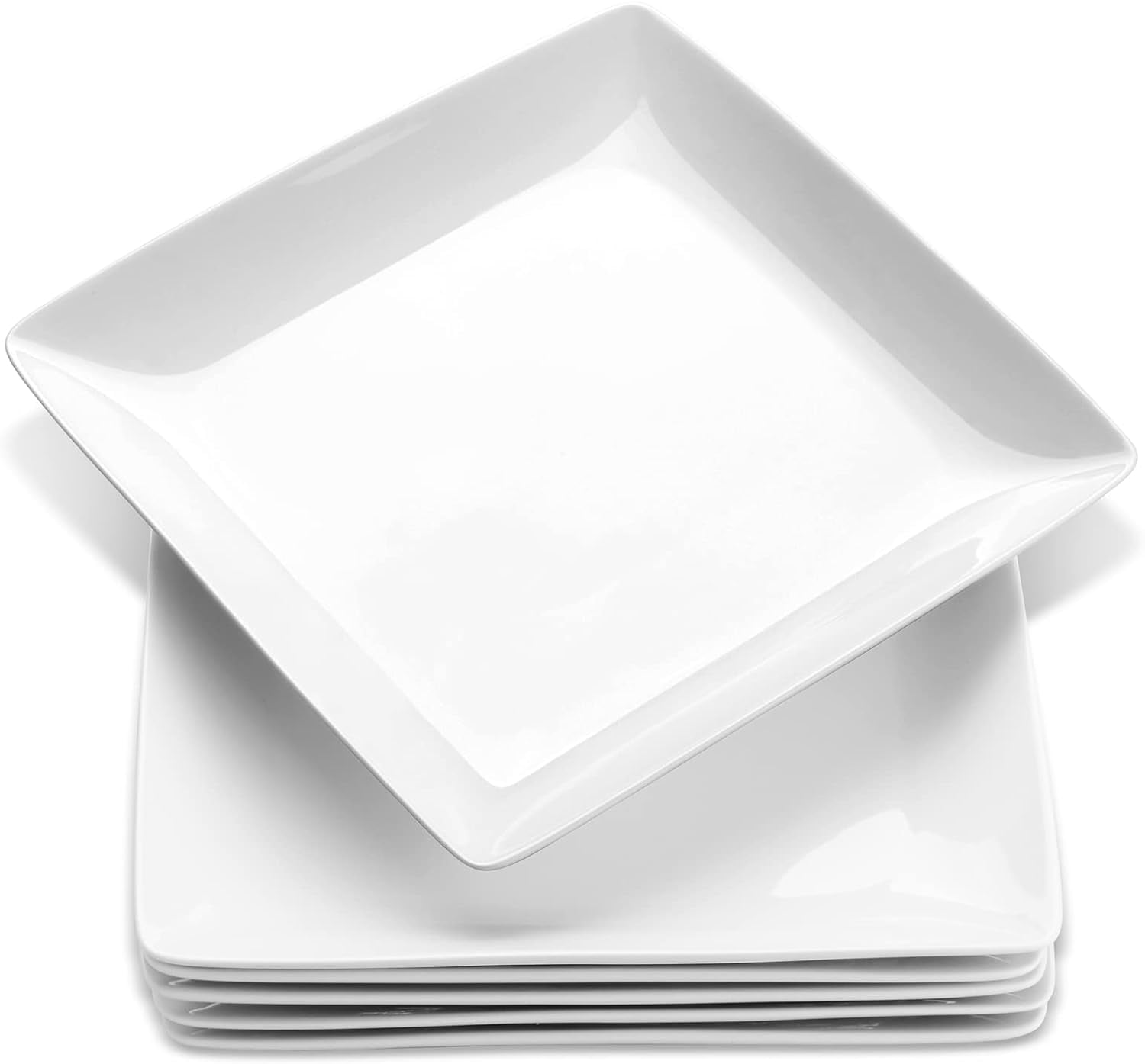 Square porcelain plates for steak, pasta, salad, snacks, desserts ...