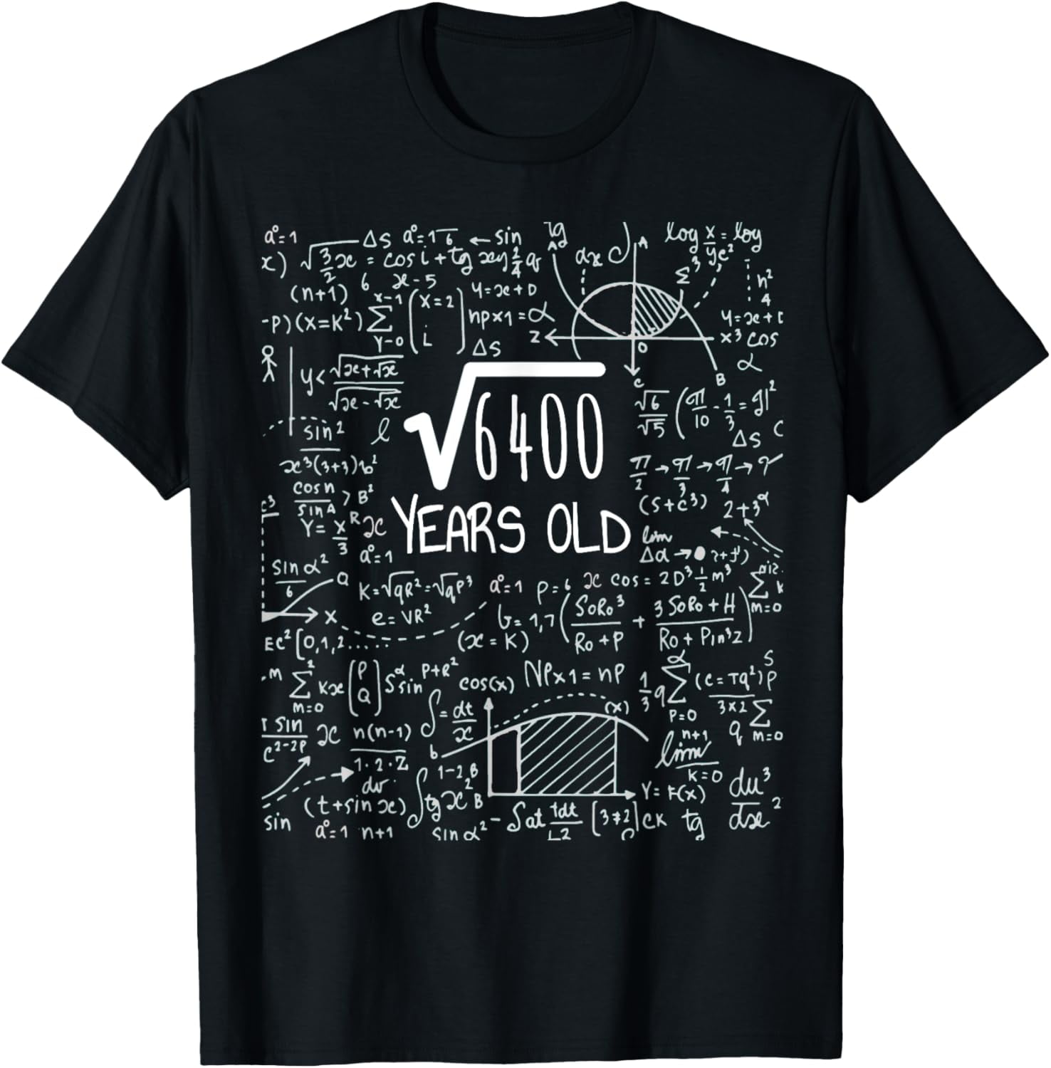 Square root of 6400: 80 years old - 80th birthday T-Shirt - Walmart.com