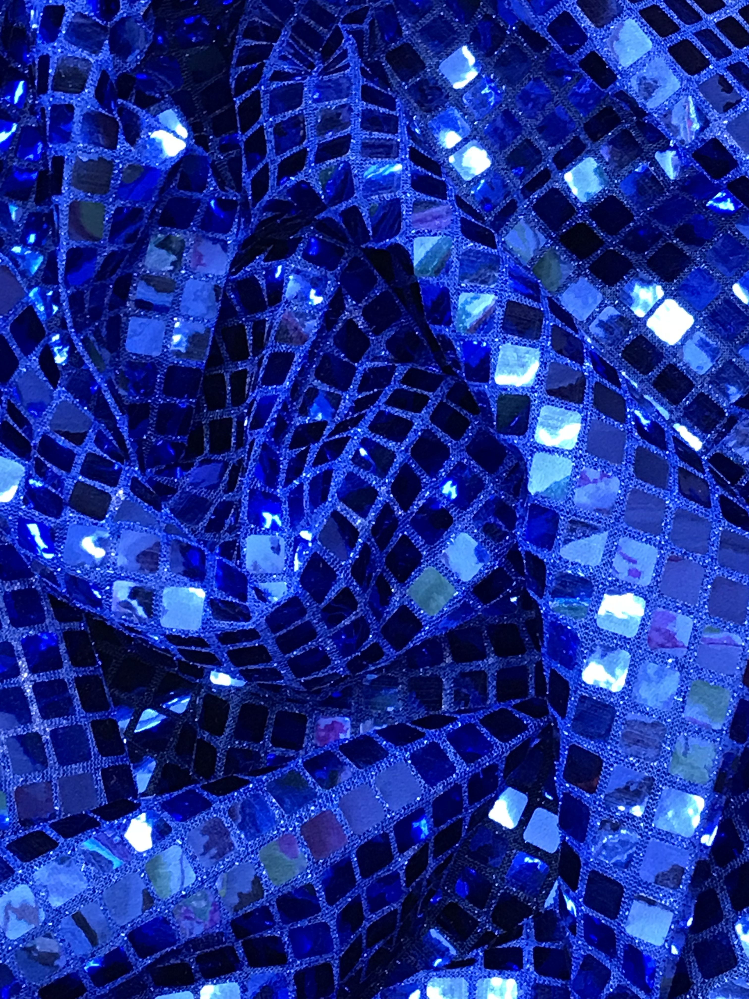 Square sequins glue on metallic mesh, 45" wide, sells by the yard ...