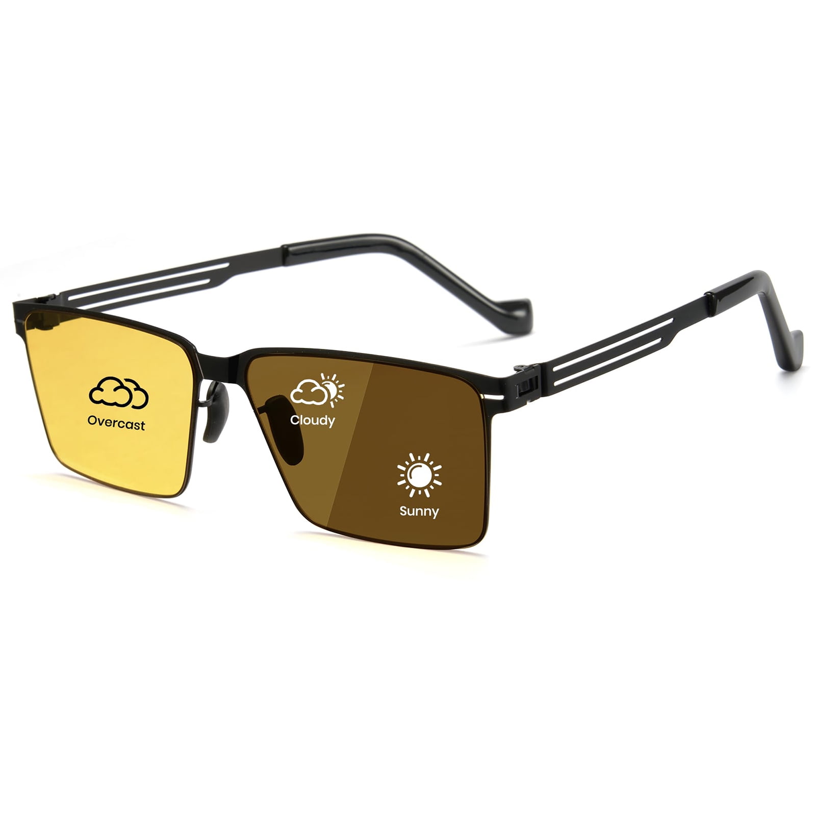 Square shaped sunglasses, day and night colour changing premium ...