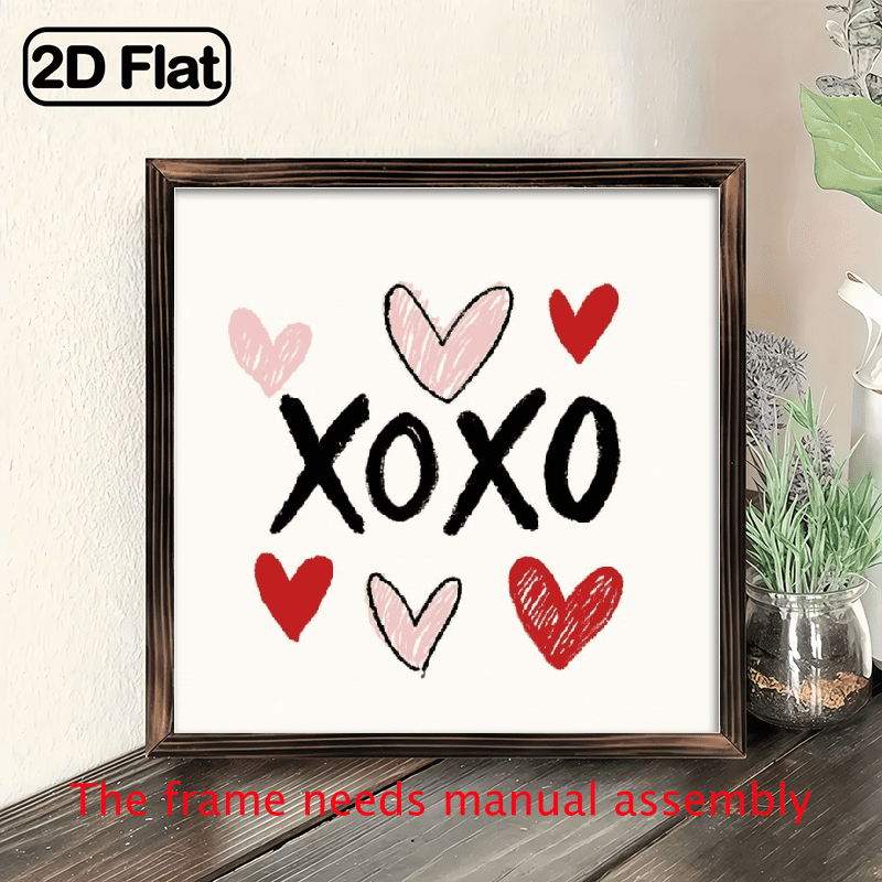 Square woodcut painting with wooden borders, suitable for decorating ...