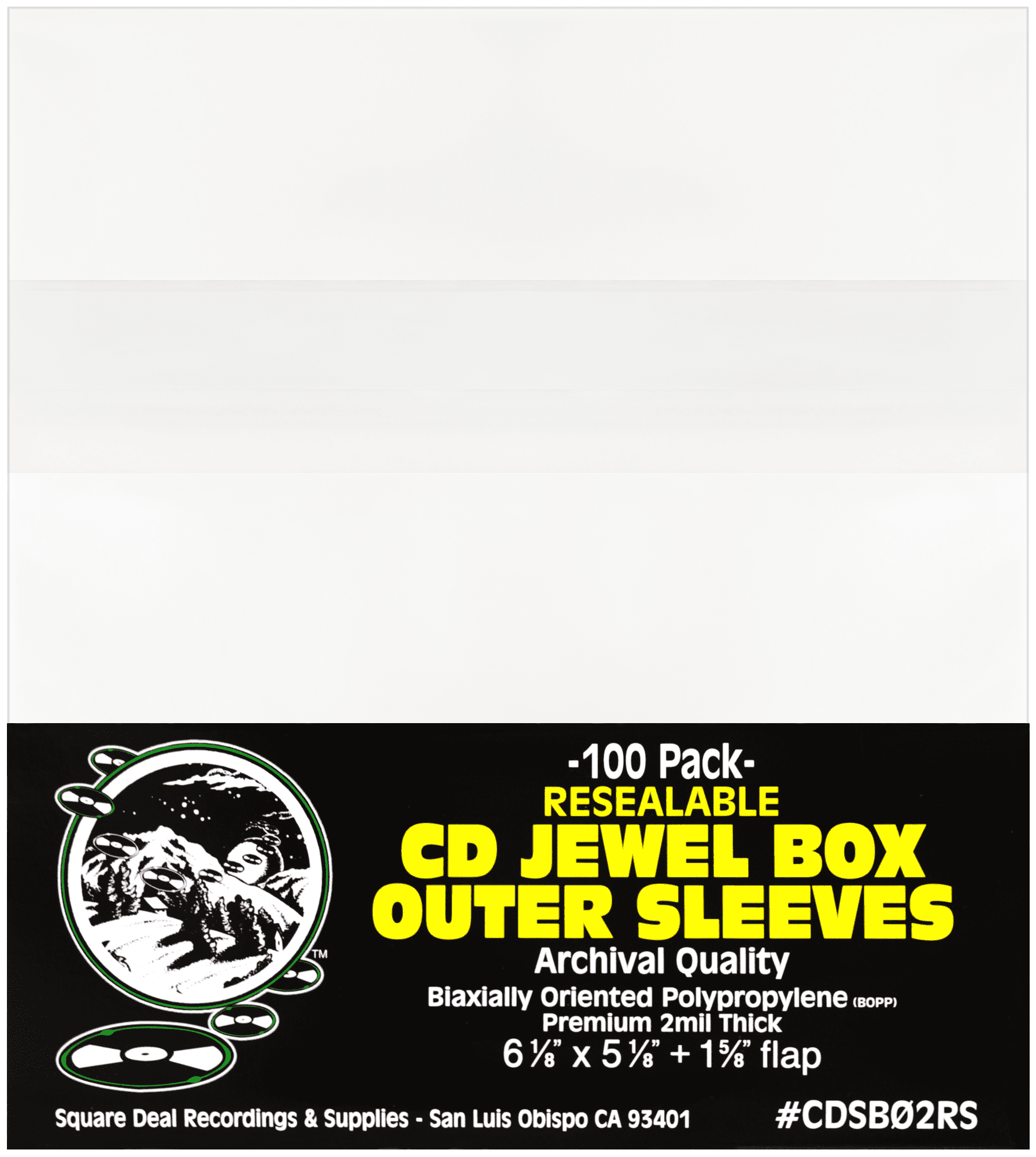 SquareDealOnline - CDSB02RS - Resealable CD Outer Sleeves - Holds 1 ...