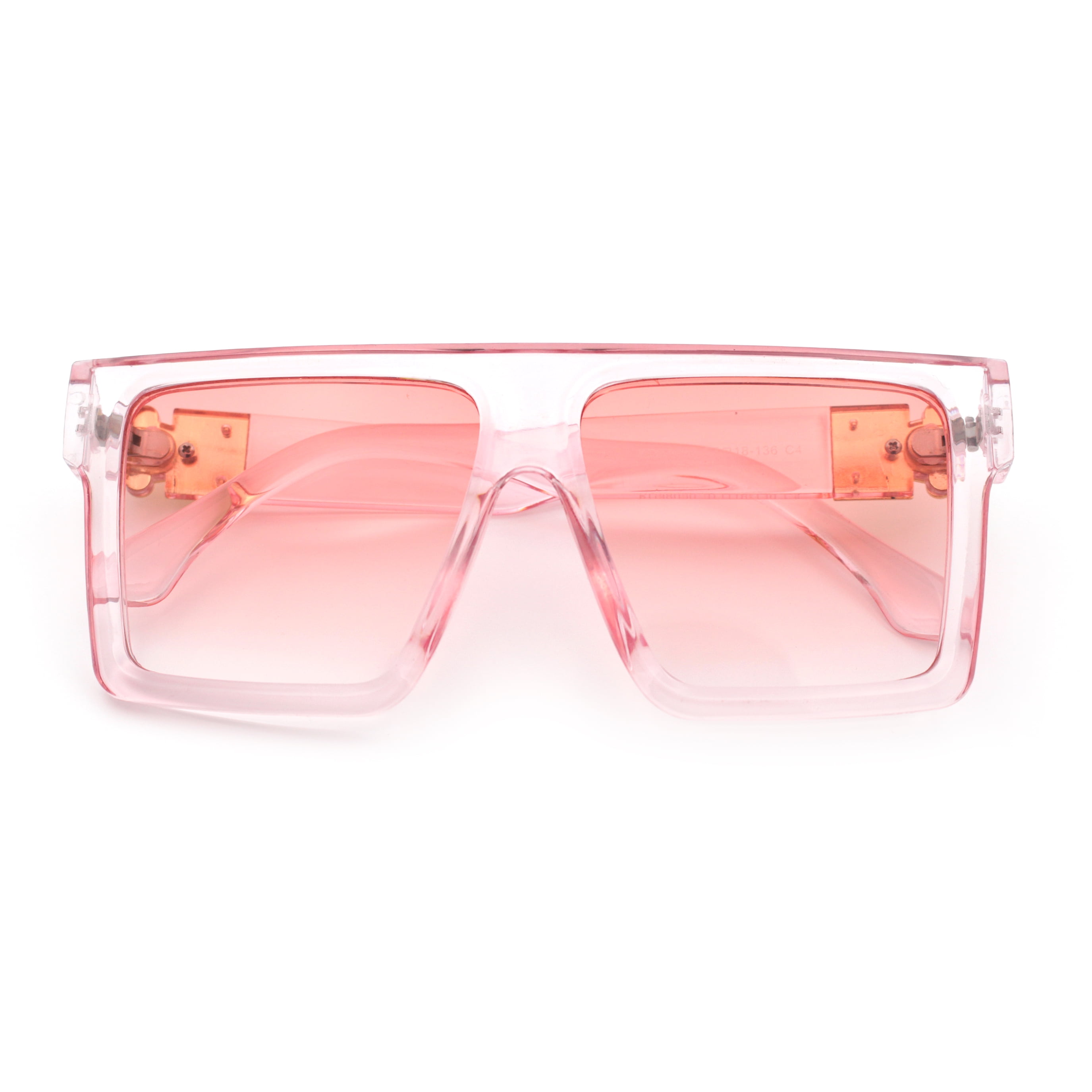 Squared Mobster Mafia Oversize Rectangular Sunglasses All Pink ...