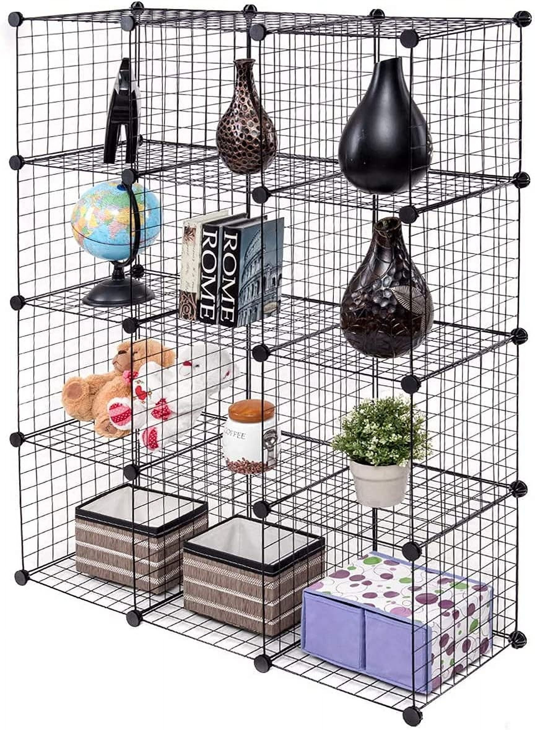Squareful 14” x 14” Wire Cube Storage, Metal Grid Organizer ...