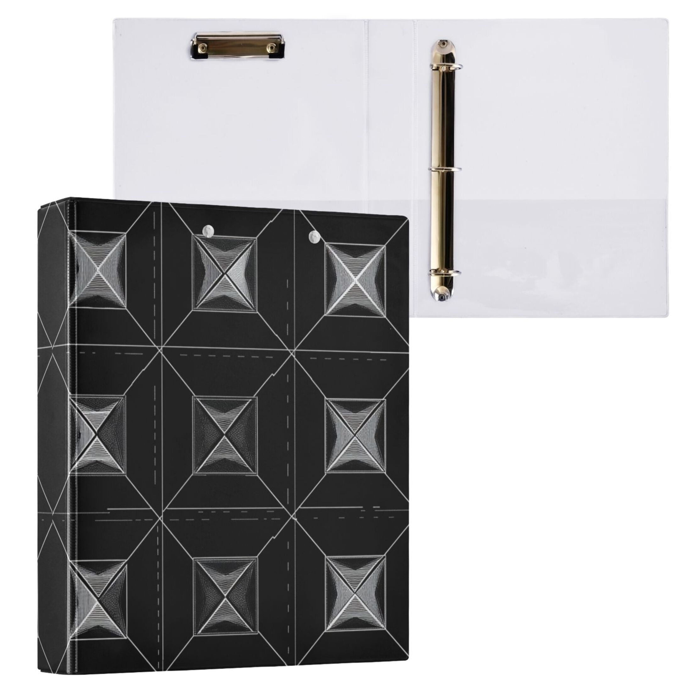 Squares and Triangles 3 Ring Hardcover Binders 1.5in Round Rings for ...