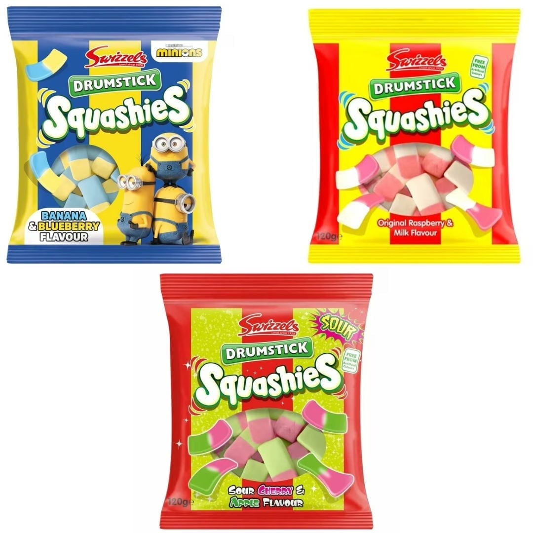 Swizzels Matlow Squashies Drumstick Chewy Candy, Assorted 3-Pack, Sour ...