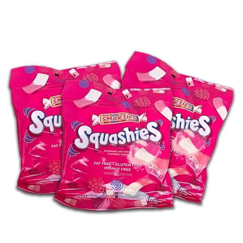 Smarties Squashies Raspberry and Cream Gummies, Marshmallow Foamy Candy ...